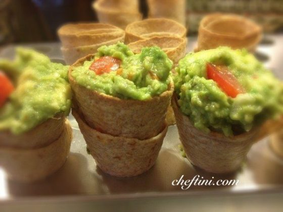 Tortilla Guacamole Cones - Cheftini