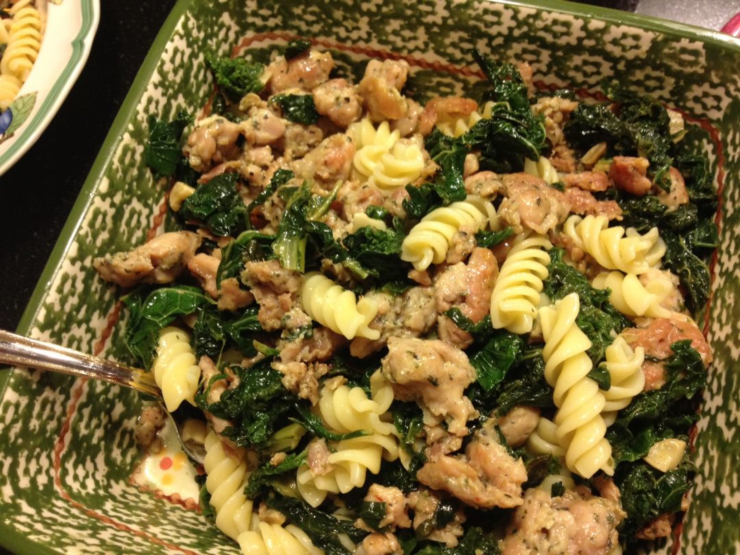 Fusilli with Kale and Chicken Sausage - Cheftini