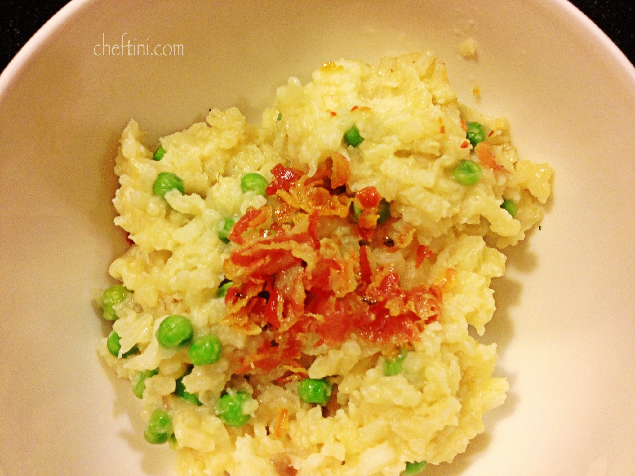 Crockpot Risotto with Peas and Pancetta - Cheftini