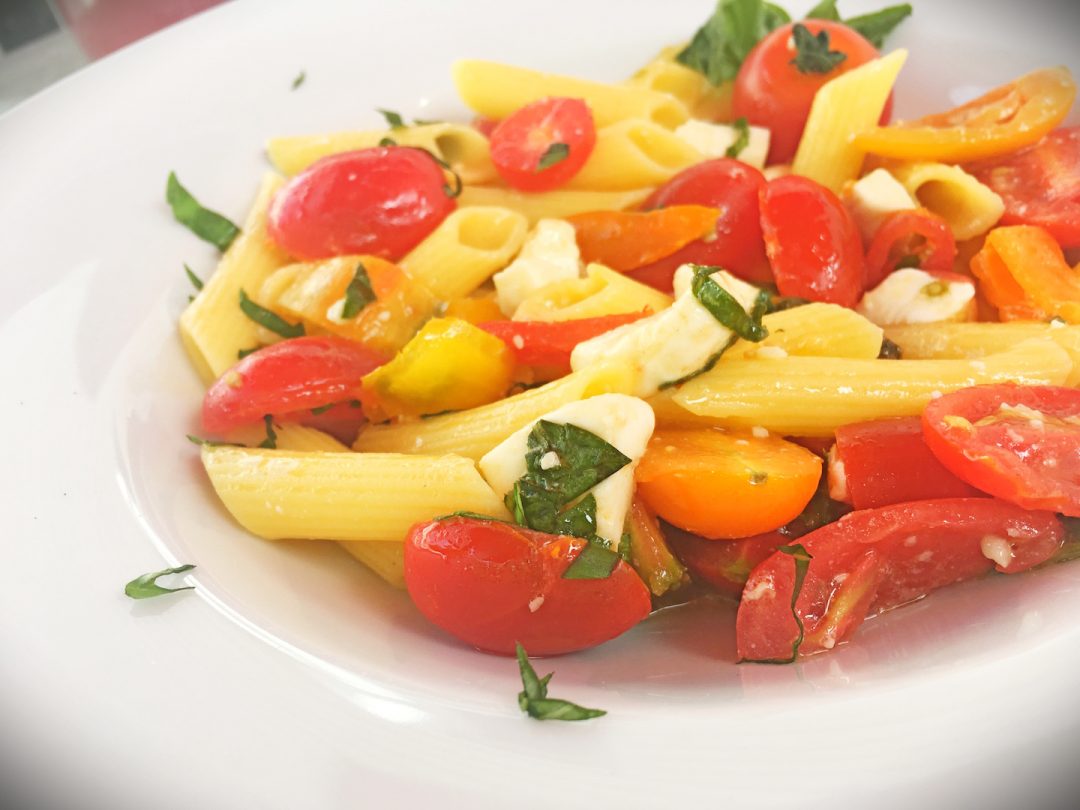 Gluten Free Penne Caprese with True Rebel Tomatoes - Cheftini